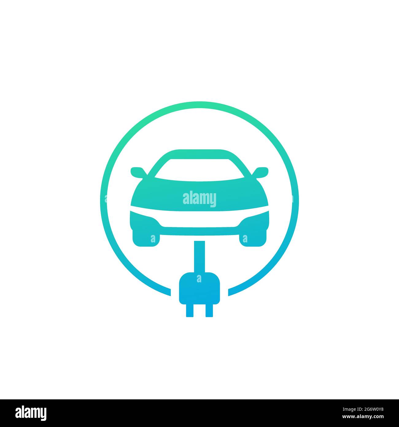 electric car with plug, ev charging station icon Stock Vector Image ...
