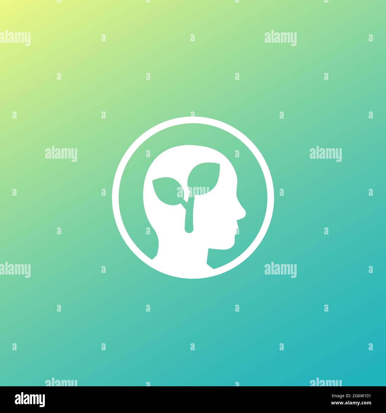 personal growth icon with head and plant Stock Vector Image & Art - Alamy