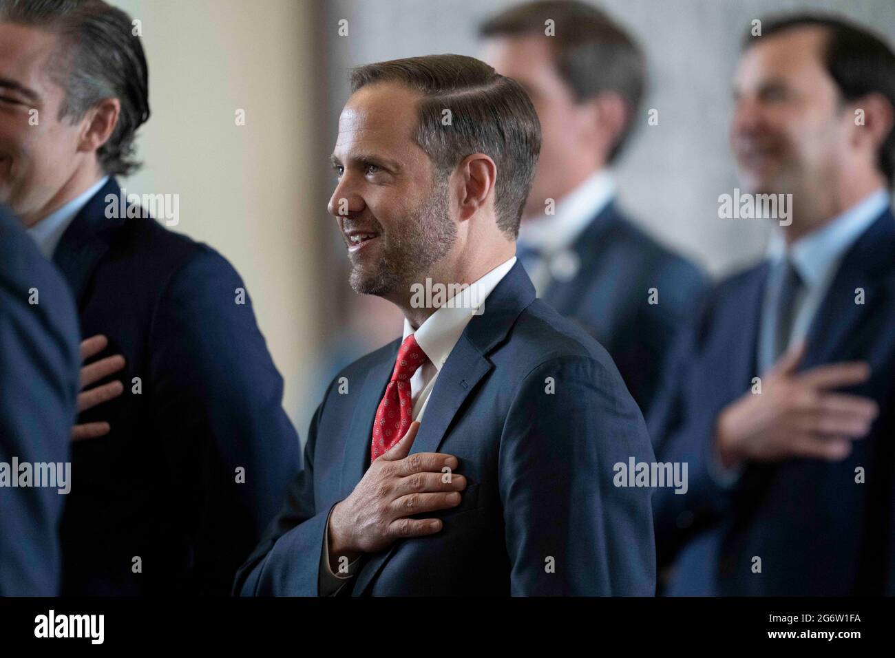 State Rep. Dustin Burrows, R-Lubbock, says the Pledge of Allegiance ...