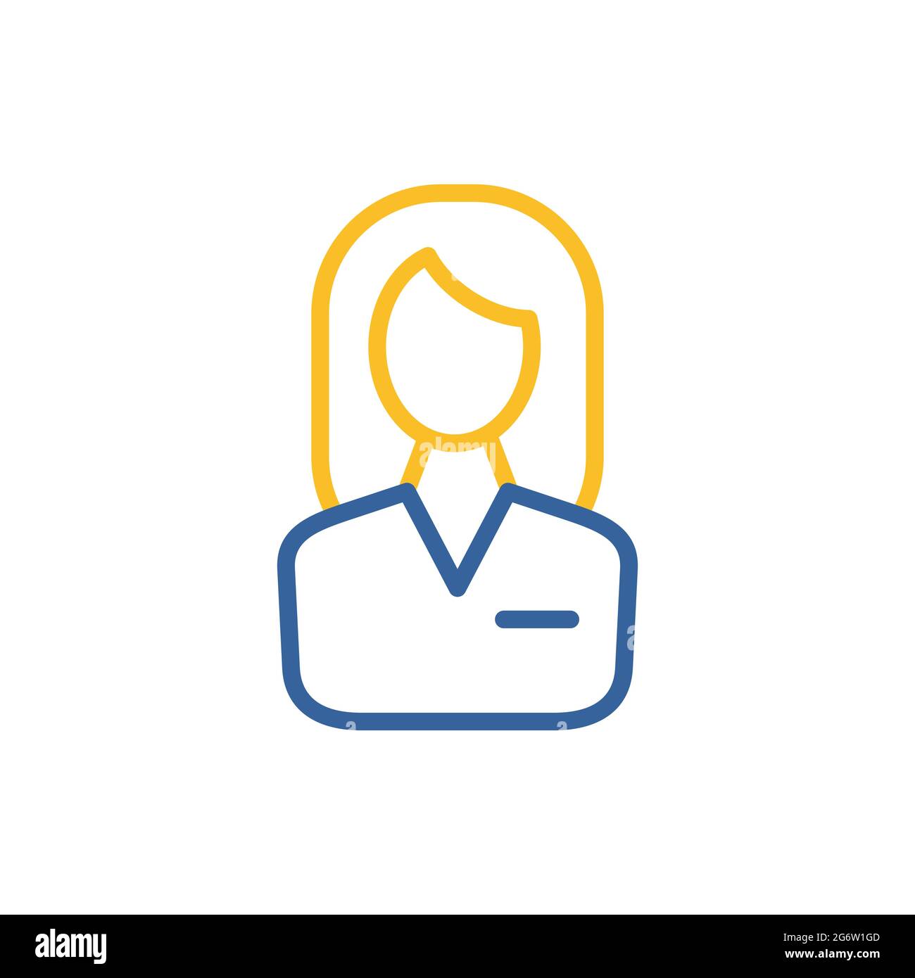 User icon of woman outline icon. Business sign. Graph symbol for your ...