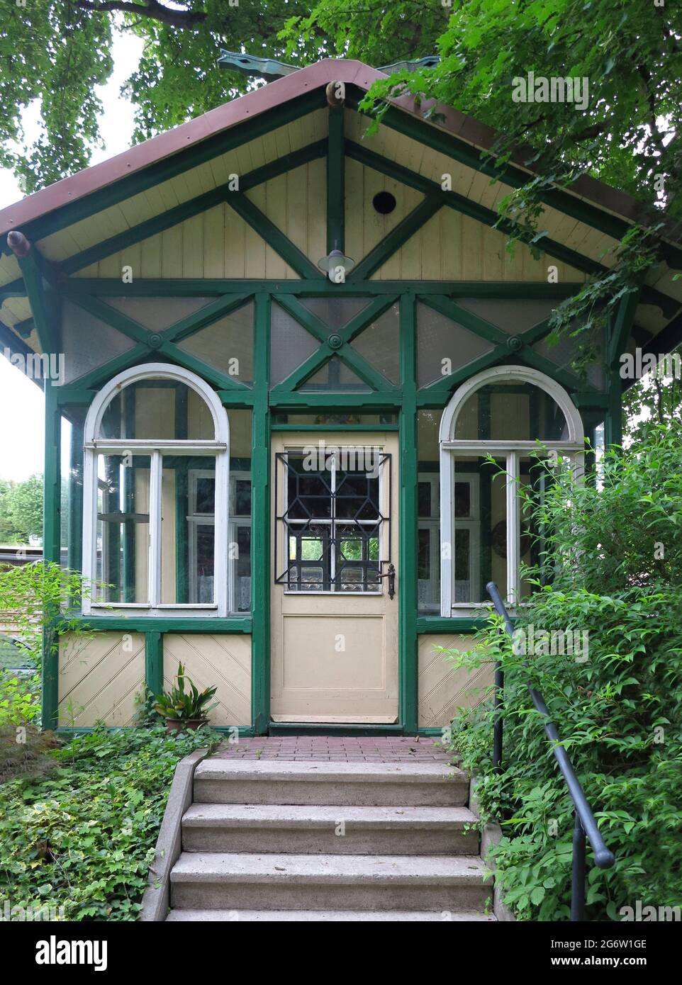 Old wooden traditional garden hut in Germany Stock Photo - Alamy