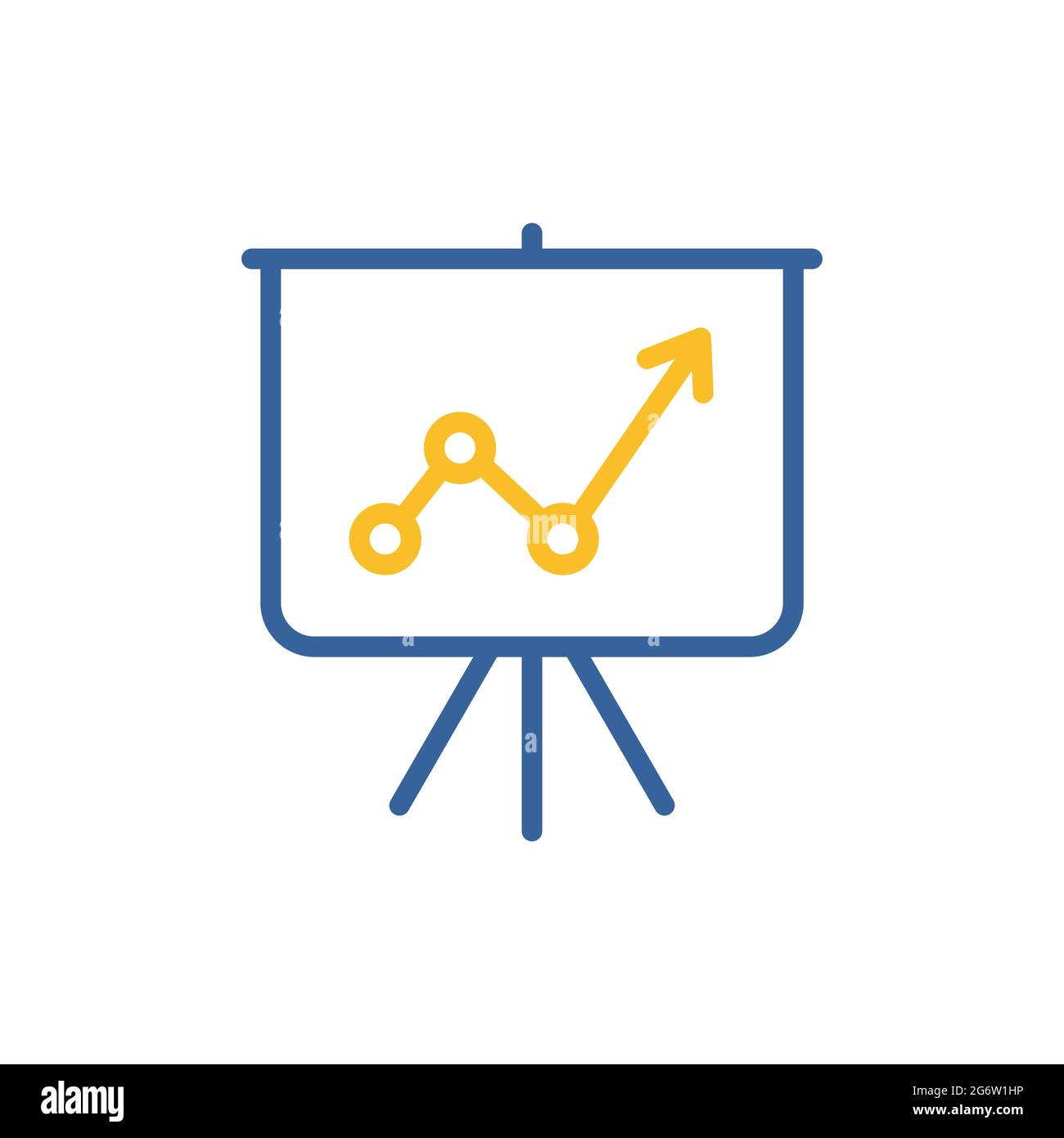 Flip-chart outline icon. Projection screen with a graph. Business sign ...