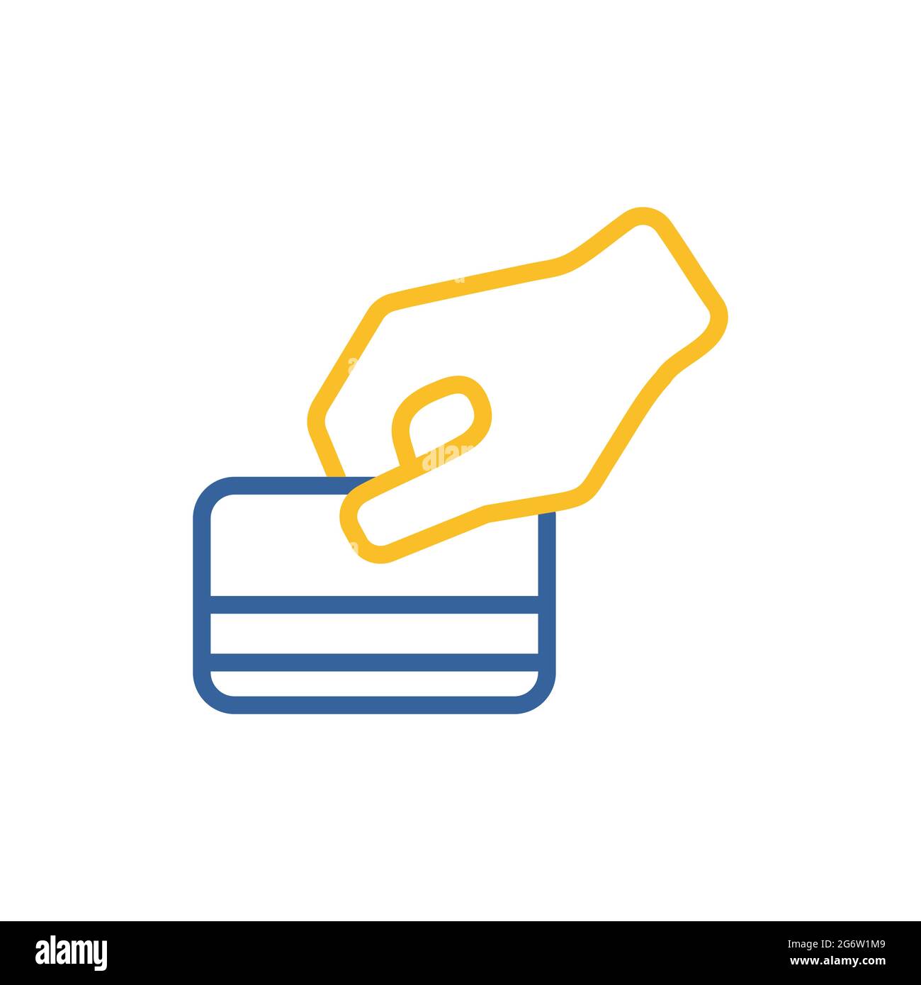 Hand swipe credit card during purchase outline icon. Business sign ...