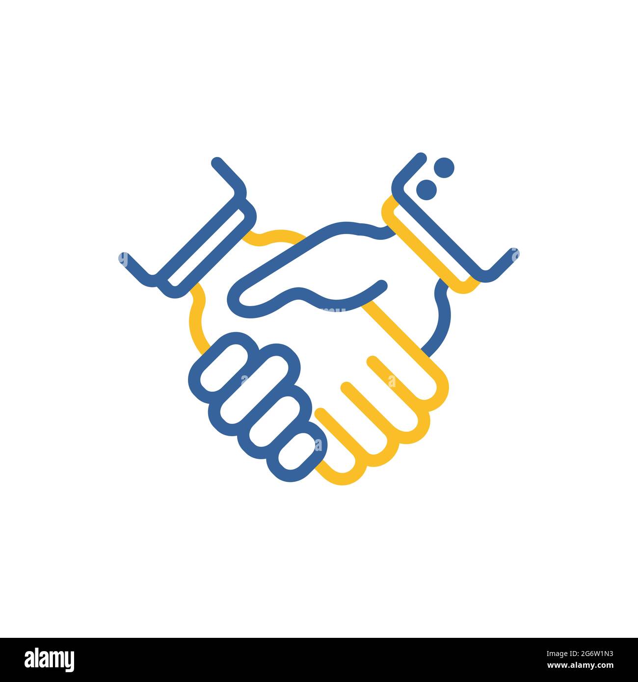 Business handshake, contract agreement outline icon. Graph symbol for ...