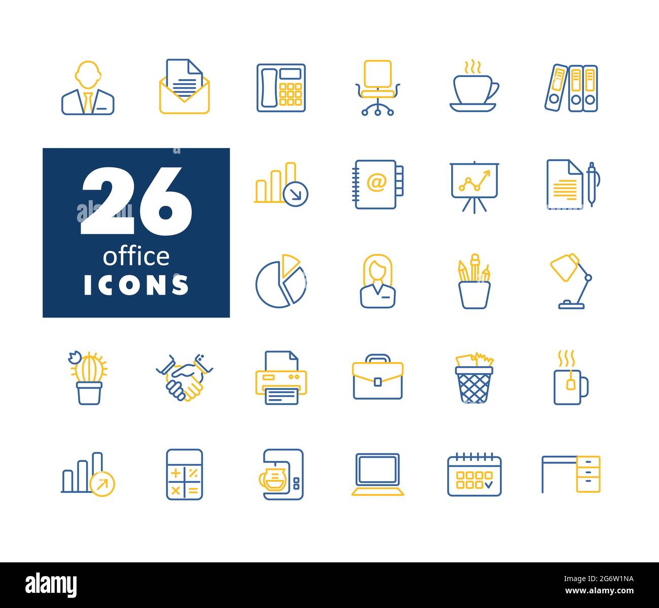 Office outline vector icon set. Office sign. Graph symbol for your web ...