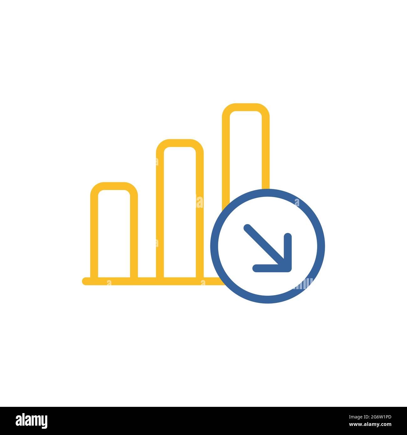Decrease outline icon. Office sign. Graph symbol for your web site ...