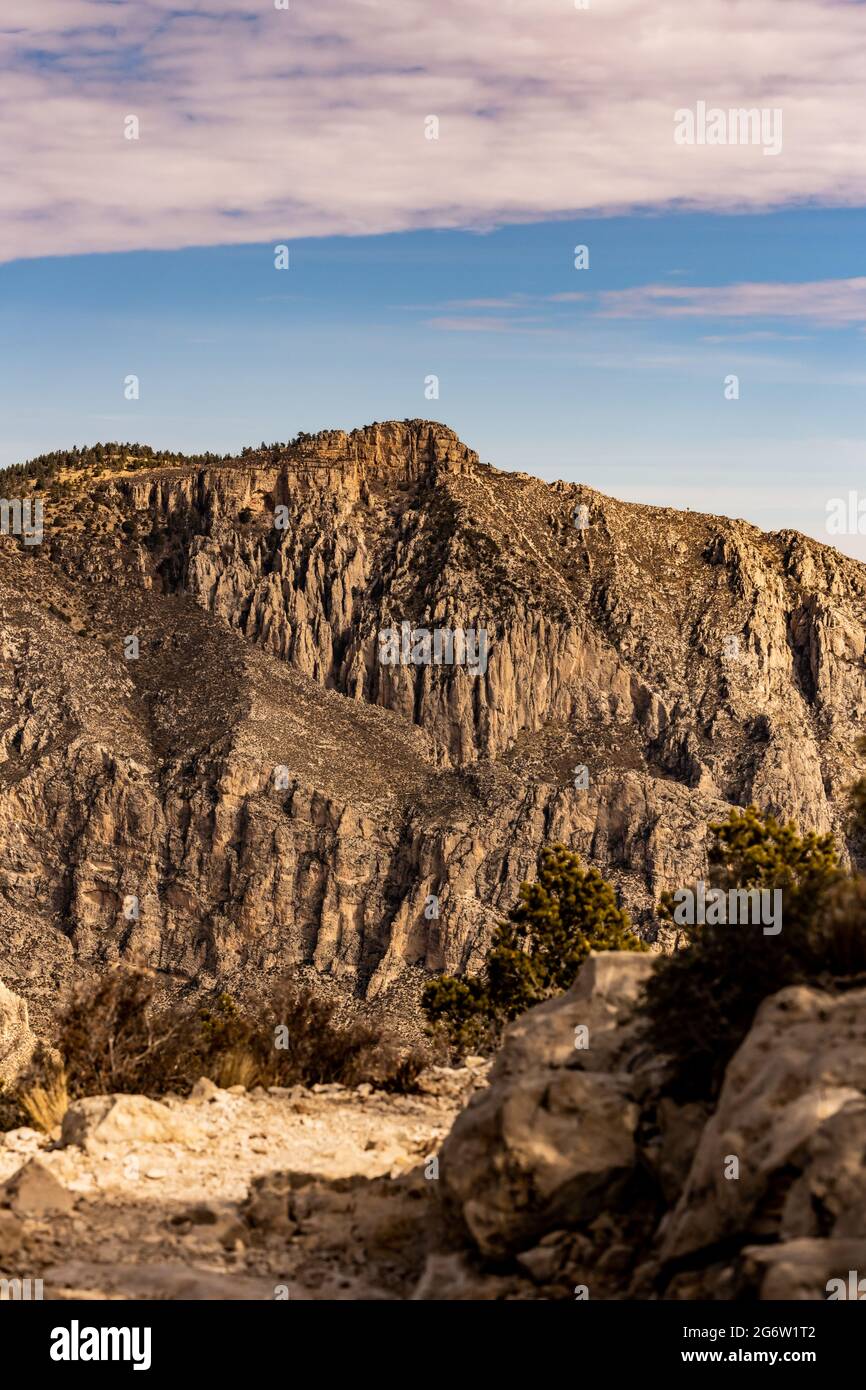 View of Hunter Peak From Guadalupe Peak Trail in Western Texas Stock ...