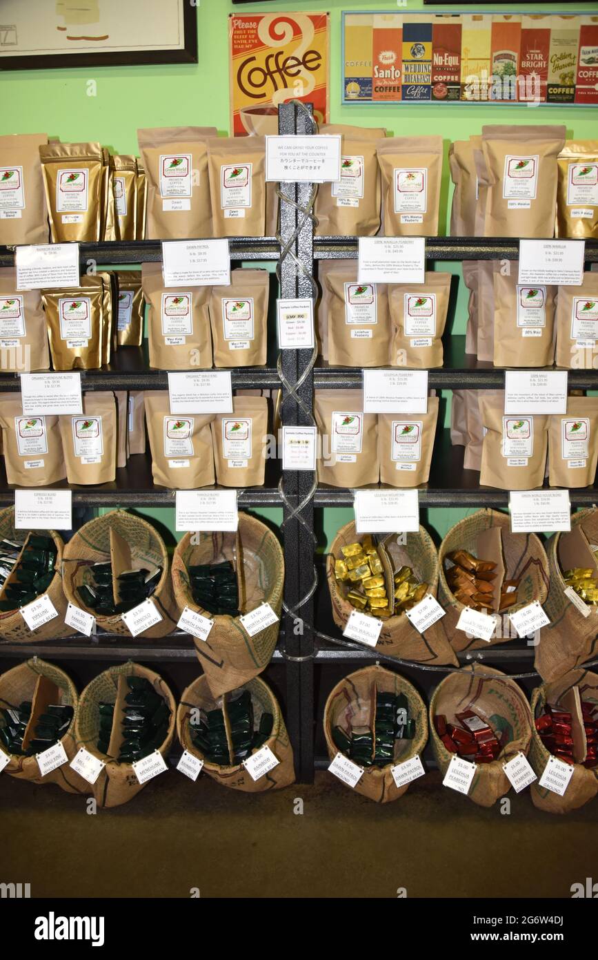 Oahu, HI. U.S.A. 6/2/2021. Green World Coffee Farm. Green Farm is a ...