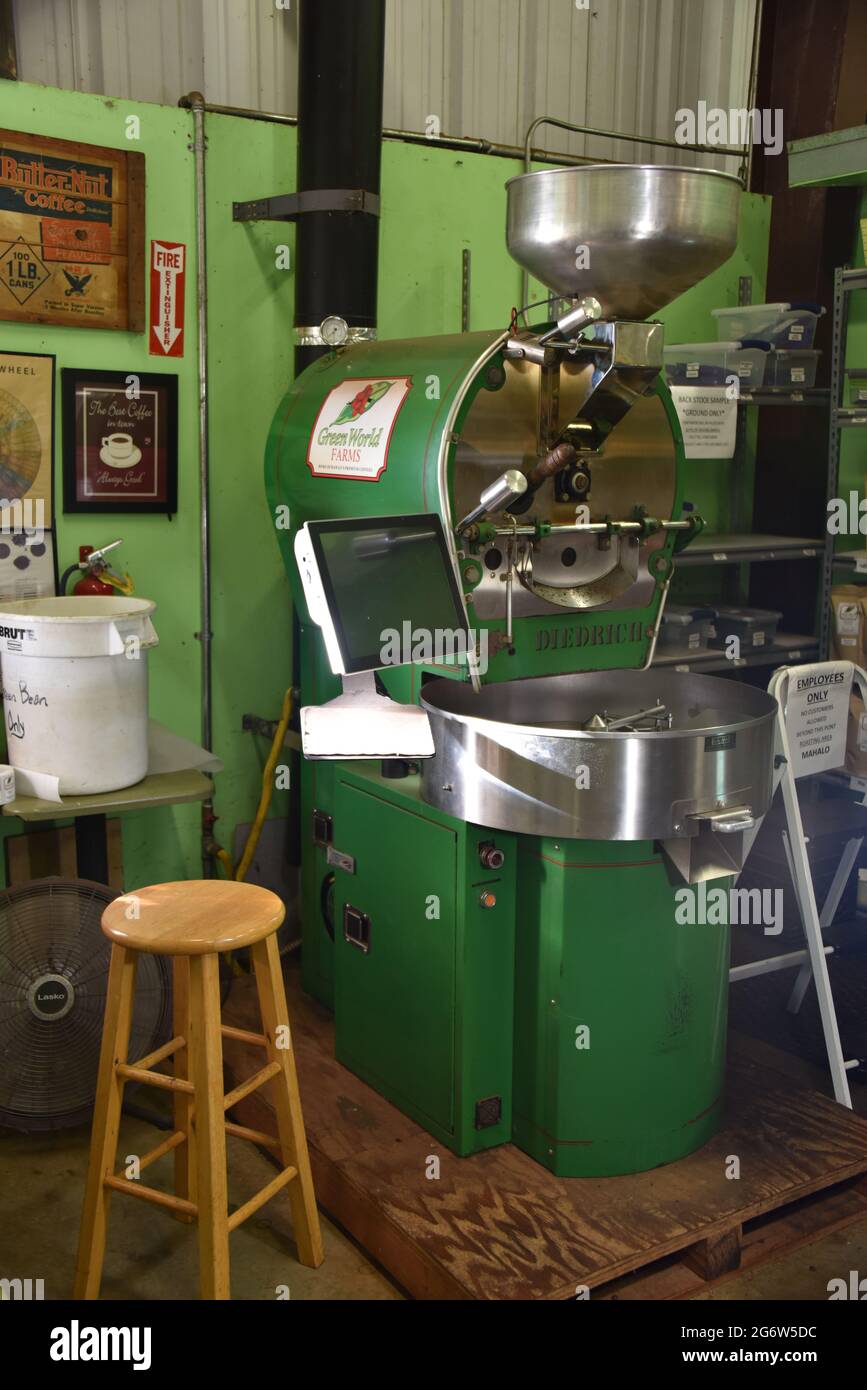 Oahu, HI. U.S.A. 6/2/2021. Green World Coffee Farm. Green Farm is a ...