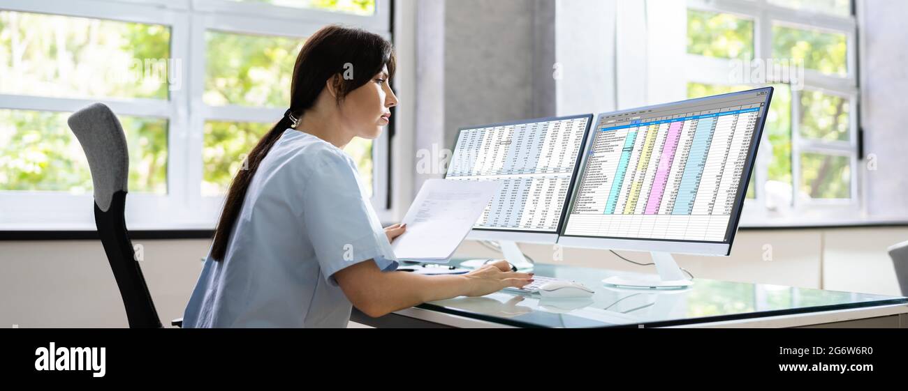 Medical Coding Bill And Billing Codes Spreadsheets Stock Photo - Alamy