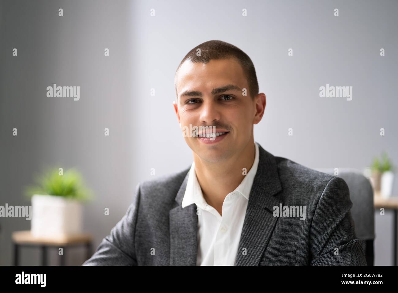 Happy Professional Employee Man Smiling Face Portrait Stock Photo - Alamy
