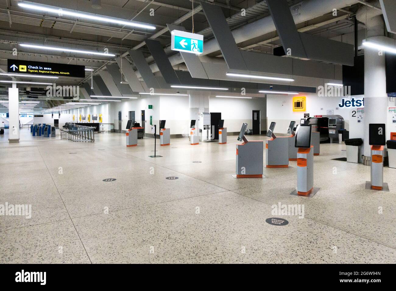 Deserted Jetstar Airline Terminal at Tullamarine Airport Melbourne ...