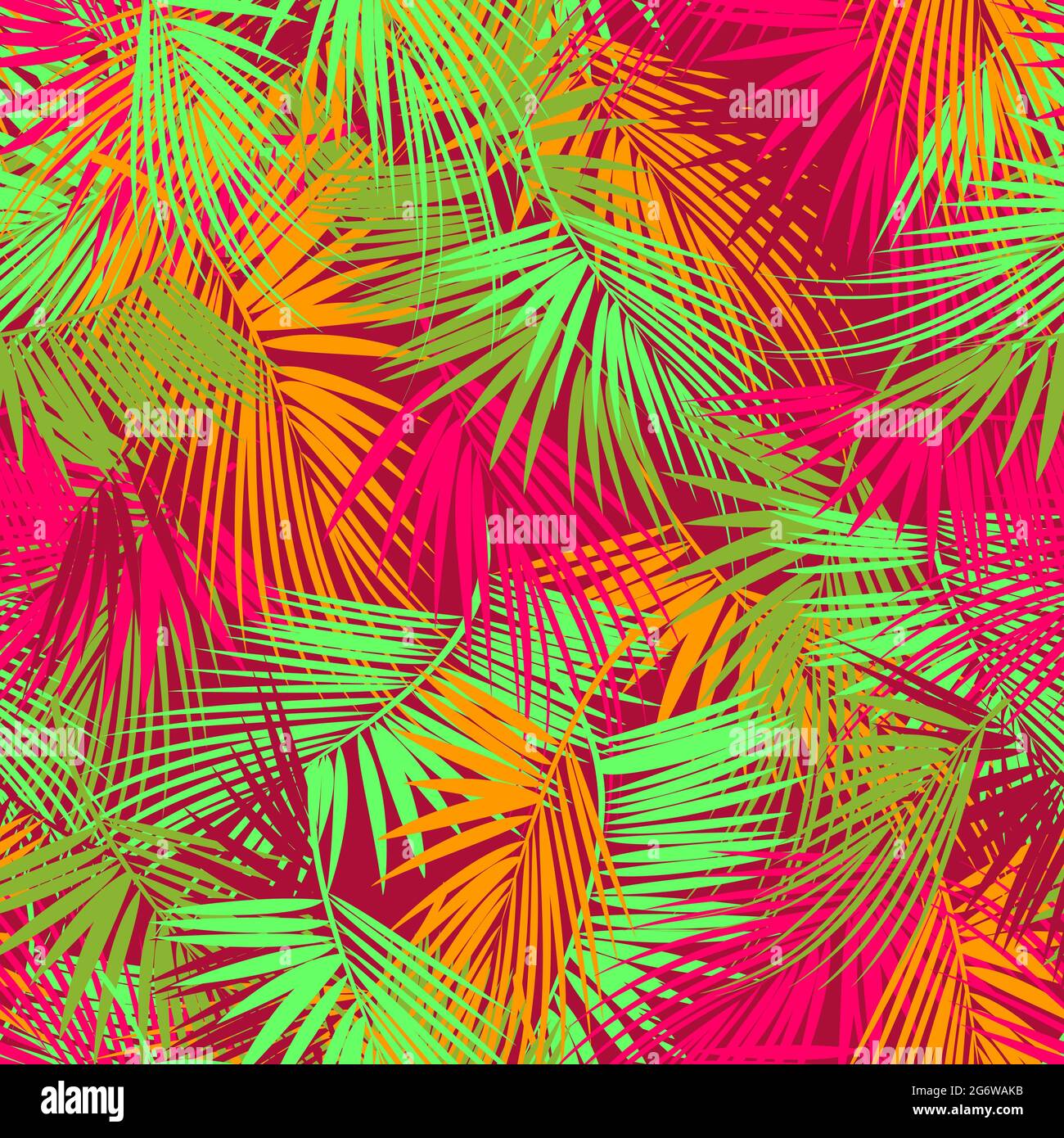 Colorful palm tree branches on abstract background. Seamless background ...
