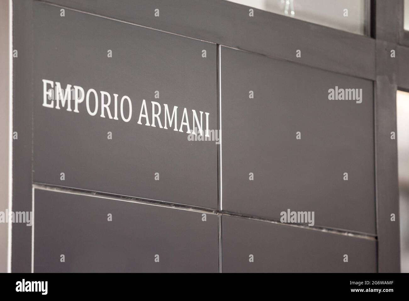 Picture of the Emporio Armani sign on their retailer in Belgrade ...