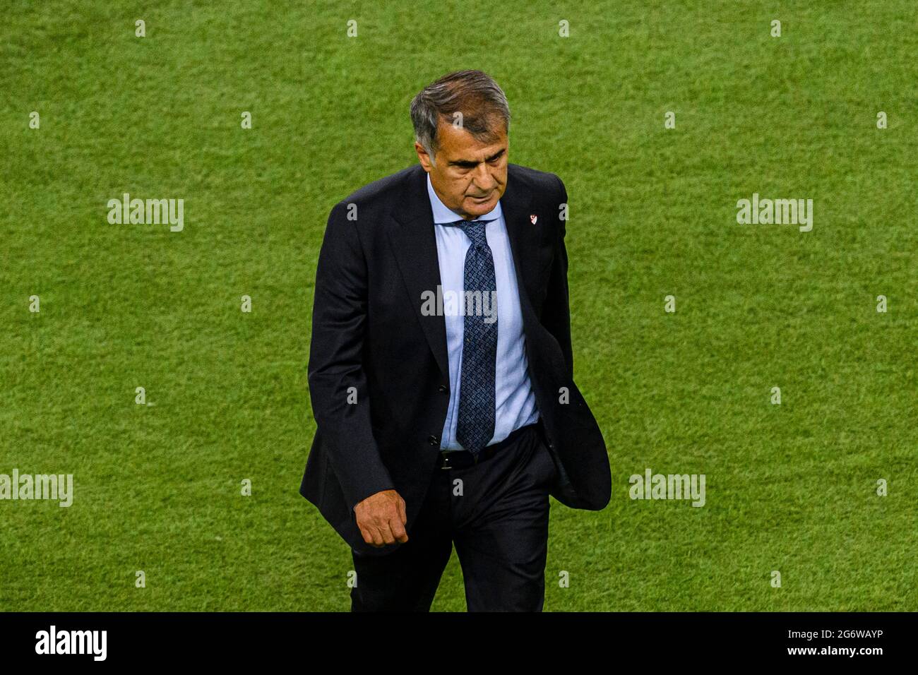 Baku, Azerbaijan - June 20: Turkey Head Coach Senol Gunes was crushed ...