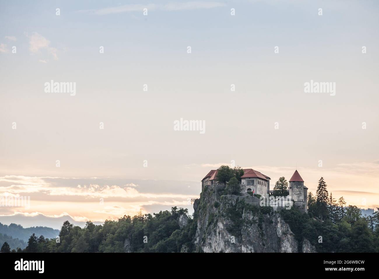 Picture of the bled castle in Bled, Slovenia. Bled Castle is a medieval ...