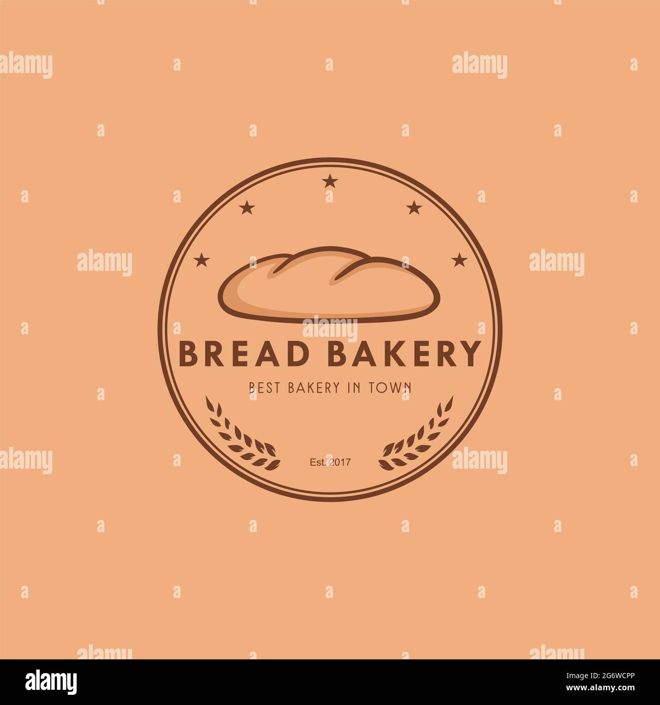 Bread Bakery Logo Vintage Design Vector Illustration Icon Stock Vector ...