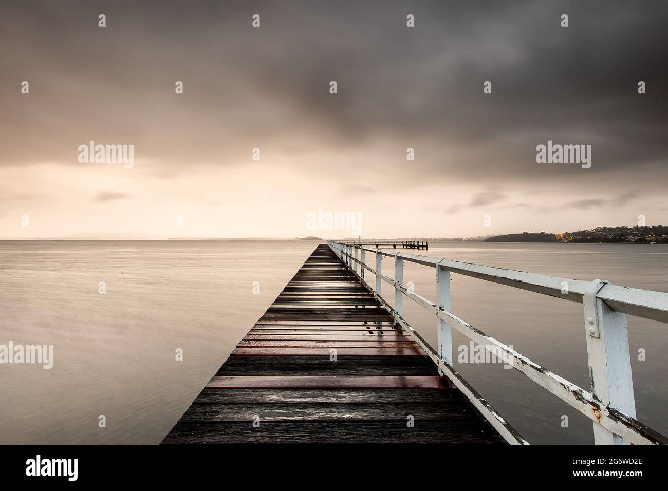 Jetty on Lake Illawarra Stock Photo - Alamy