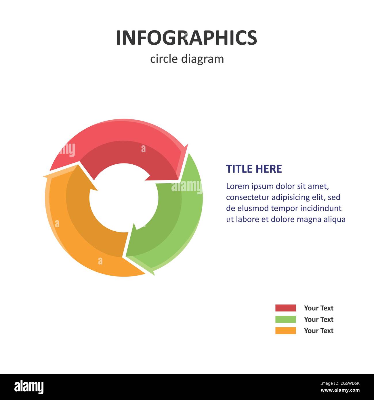 Circle Diagram, Pie Diagram, 3D Infographics Full Color, Flat Design ...