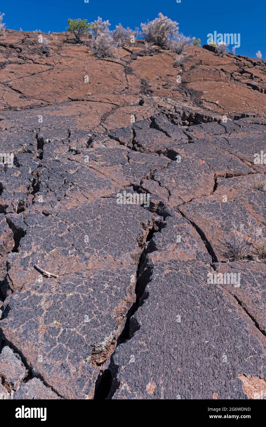 Looking up the Lava Falls on the Lava Falls Trail in El Malpais ...