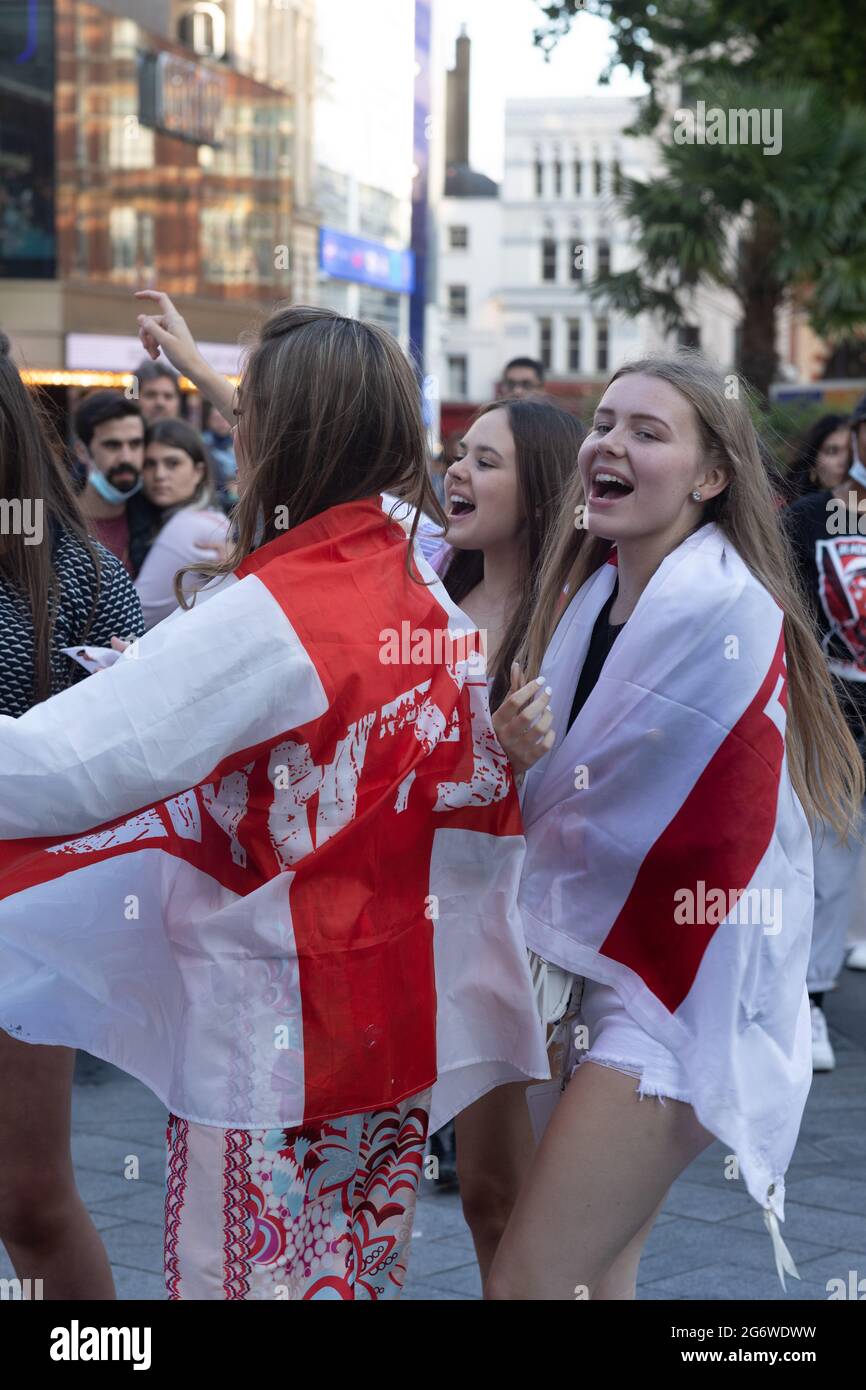 London Leicester Square Euros Celebrations Stock Photo - Alamy
