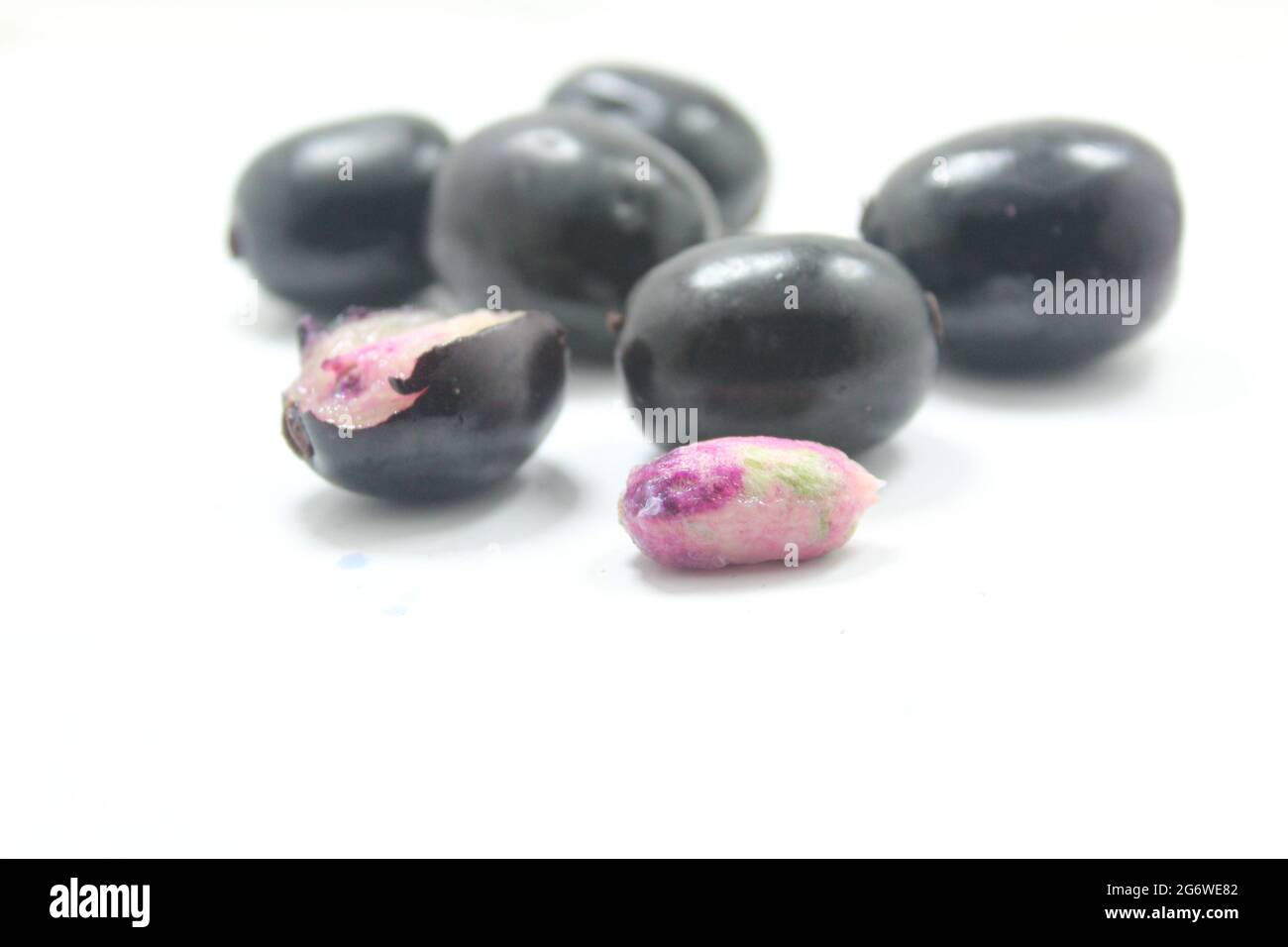 Java plum fruits on isolated white surface, juicy sweetness java plum ...