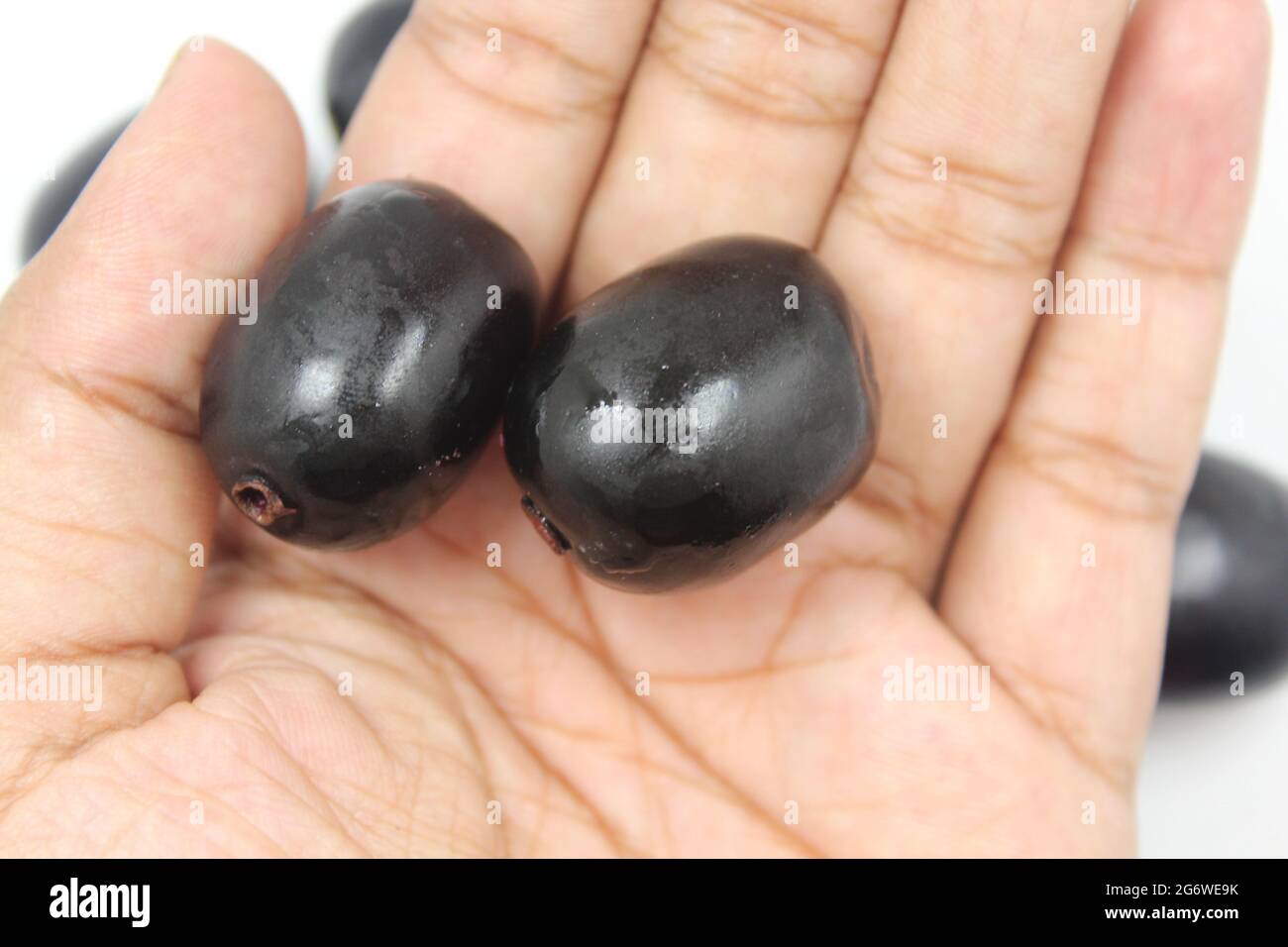 Java plum fruits on isolated white surface, juicy sweetness java plum ...