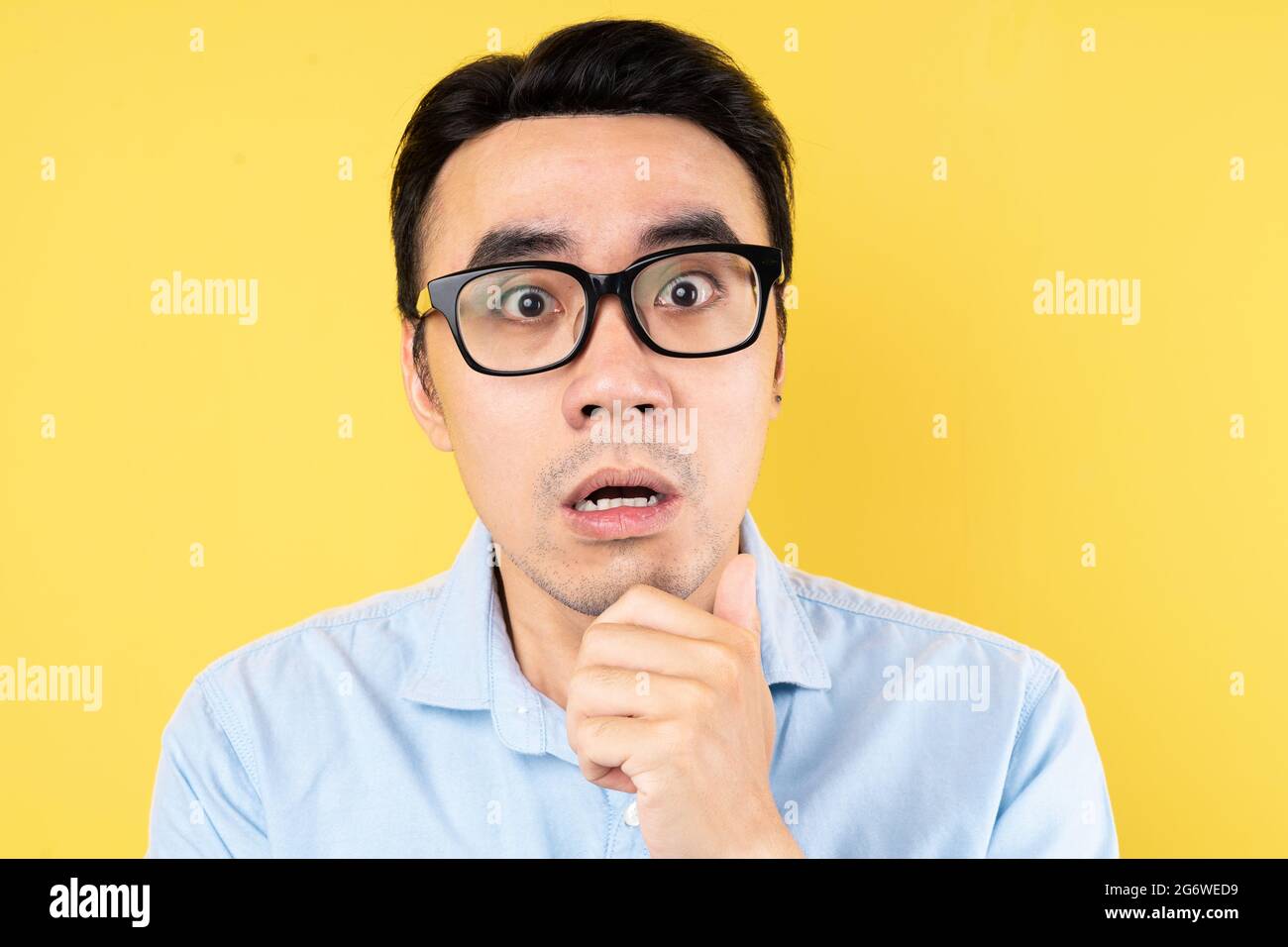 Asian happy shocked face hi-res stock photography and images - Alamy
