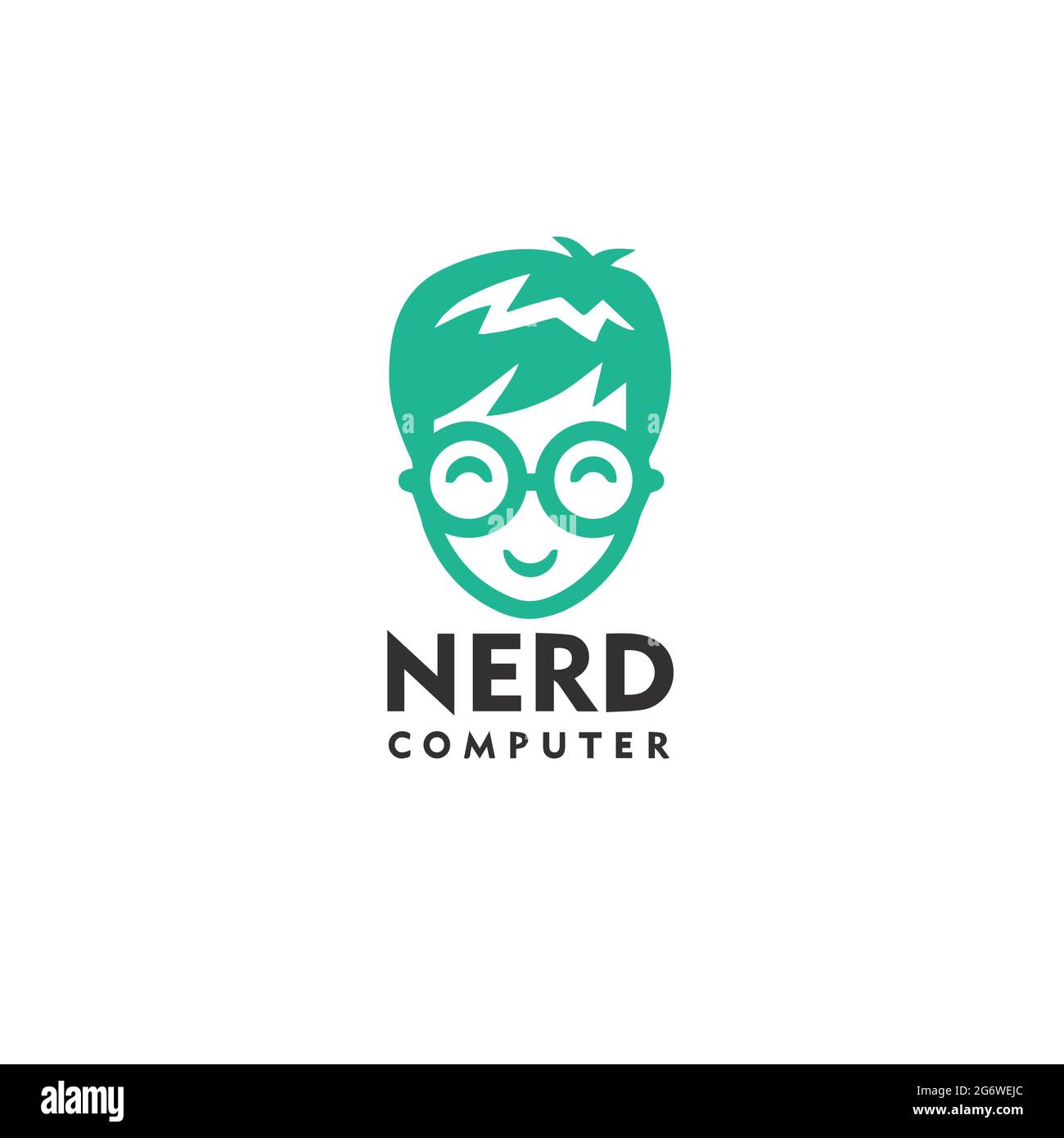 Nerd Computer Logo Design Template Vector Stock Vector Image & Art - Alamy