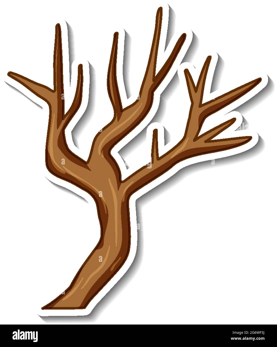 Sticker design with a dry tree isolated illustration Stock Vector Image ...