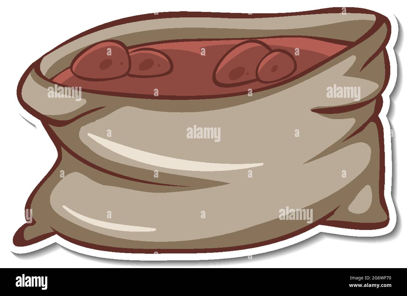 Sticker design with bag of soil isolated illustration Stock Vector ...