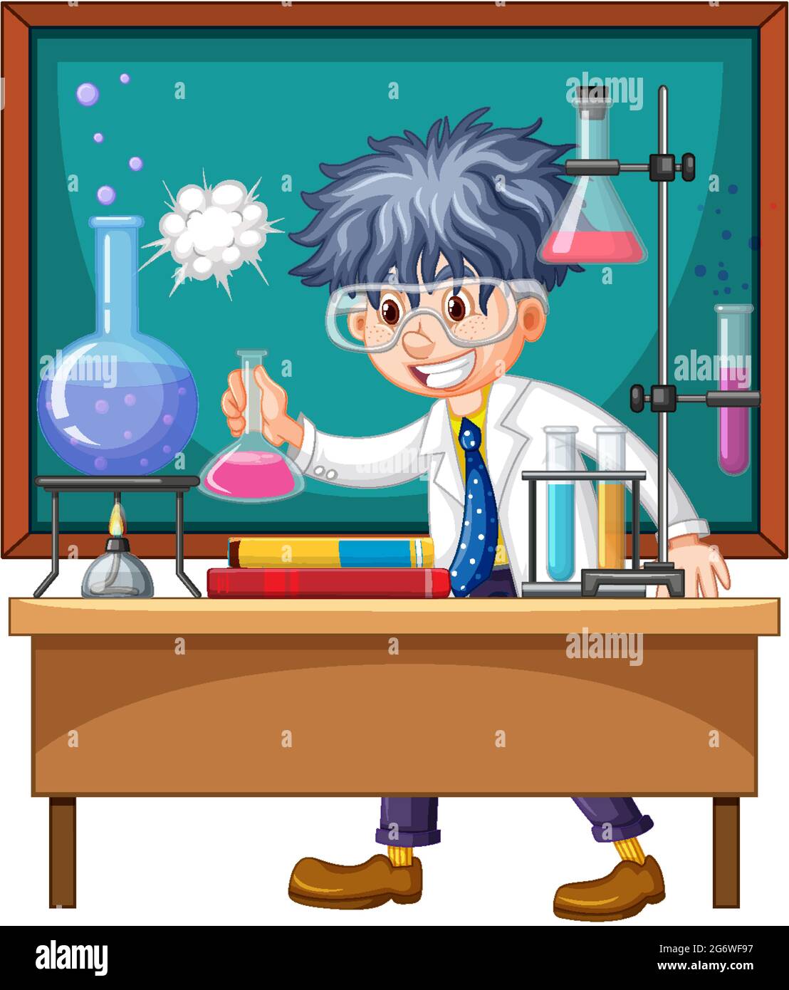 Researcher experiment in the laboratory illustration Stock Vector Image ...
