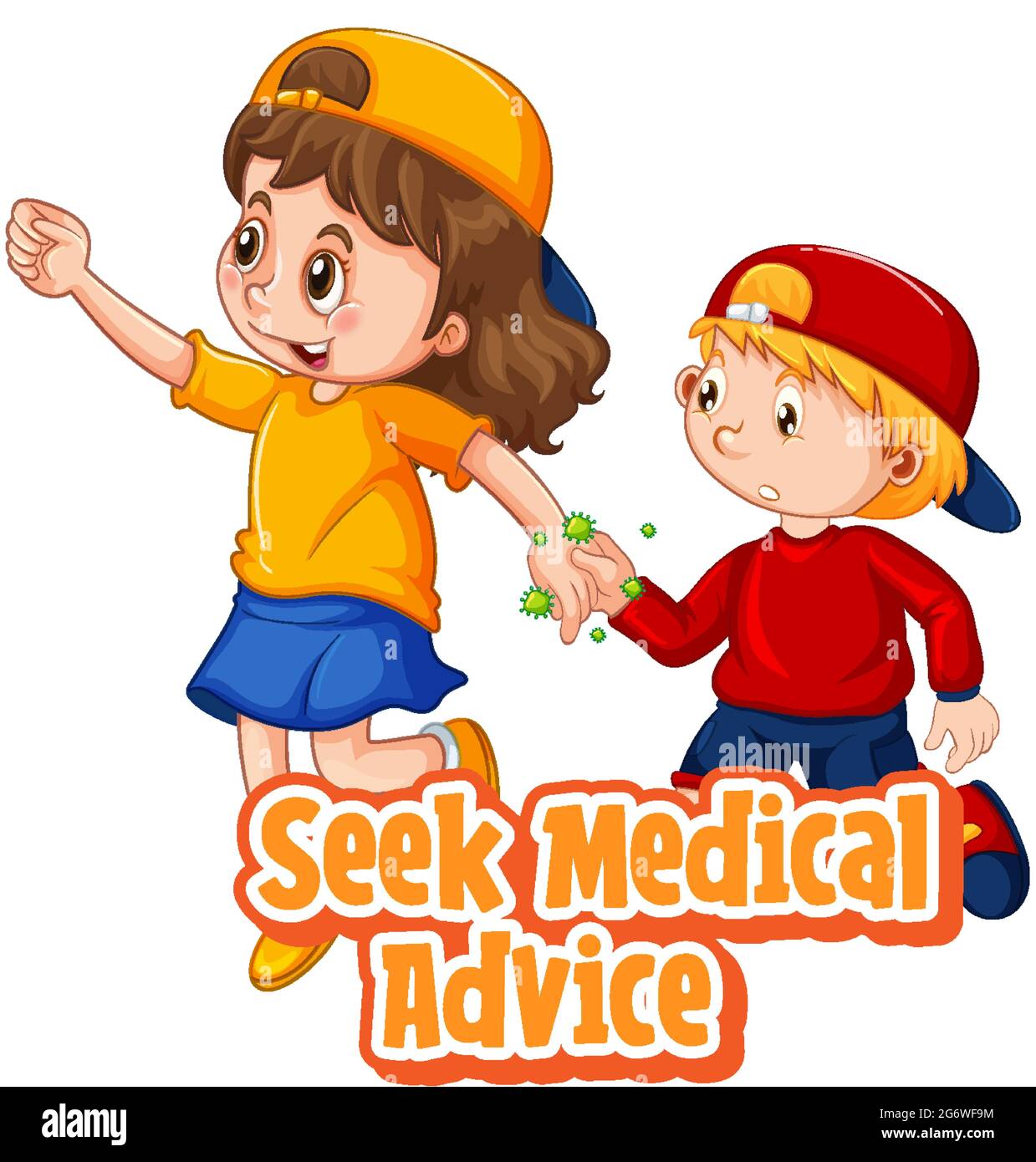 Two kids cartoon character do not keep social distance with Seek ...