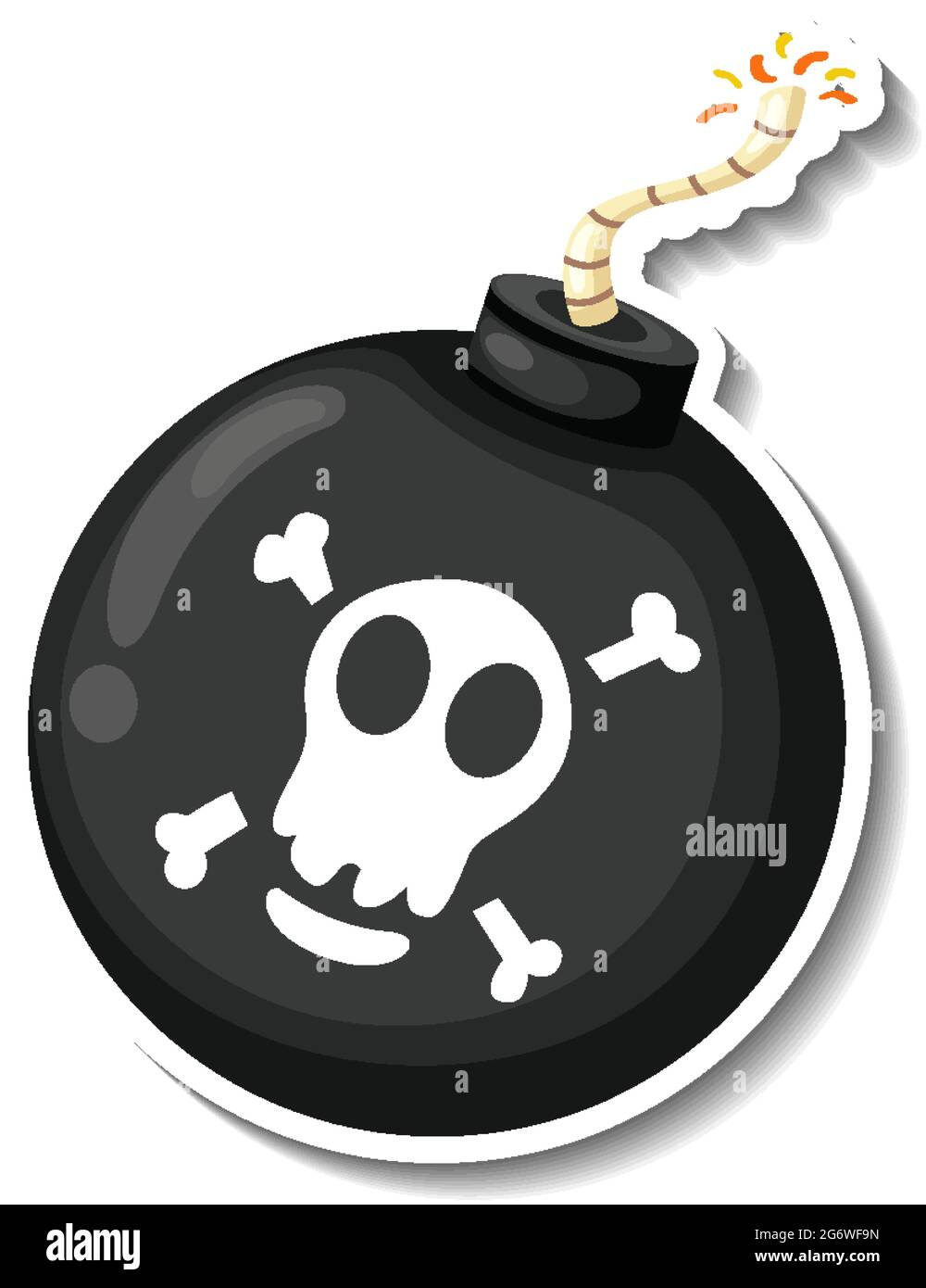 Sticker template with Pirate bomb isolated illustration Stock Vector ...