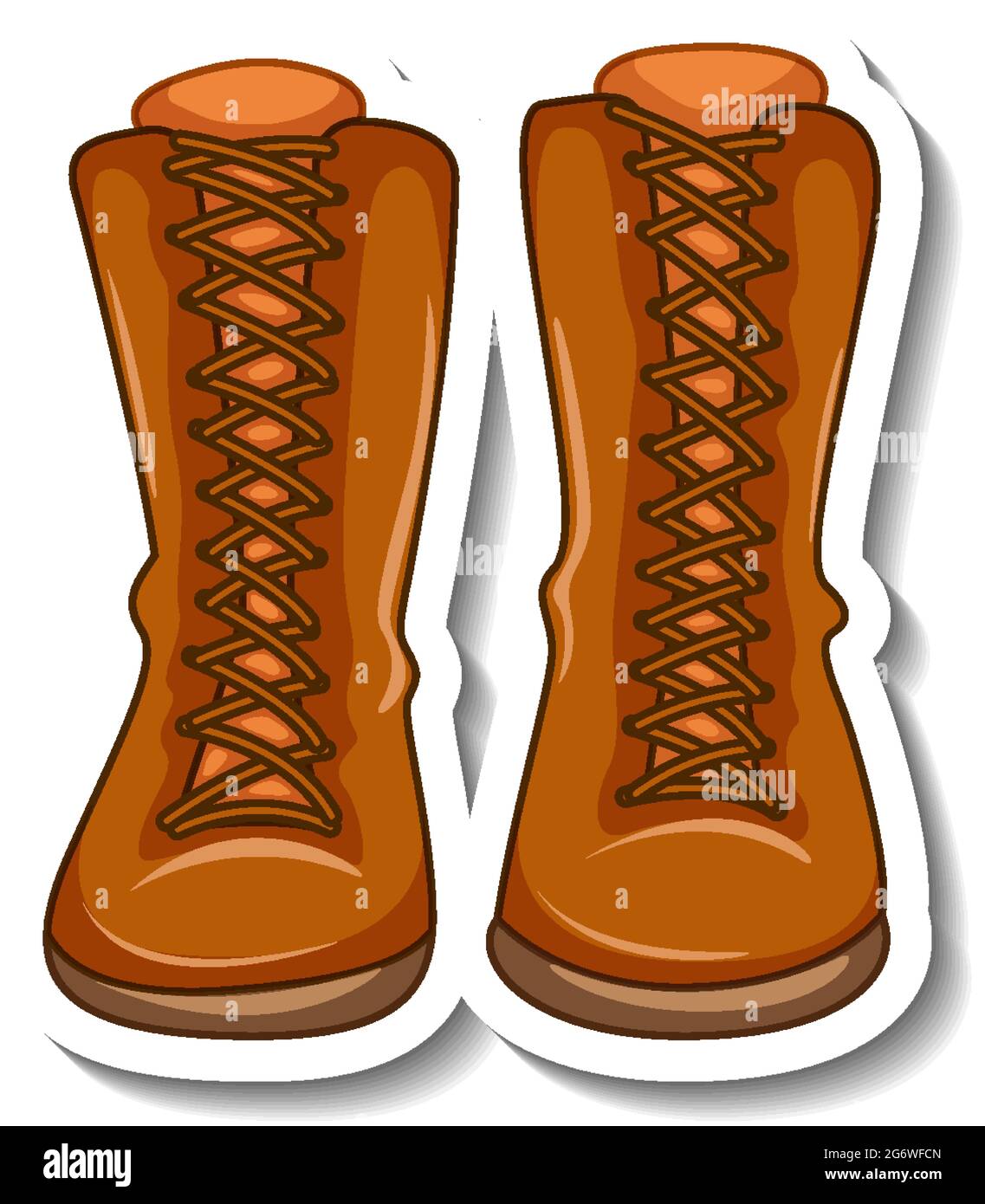 A sticker template with women's boots isolated illustration Stock ...