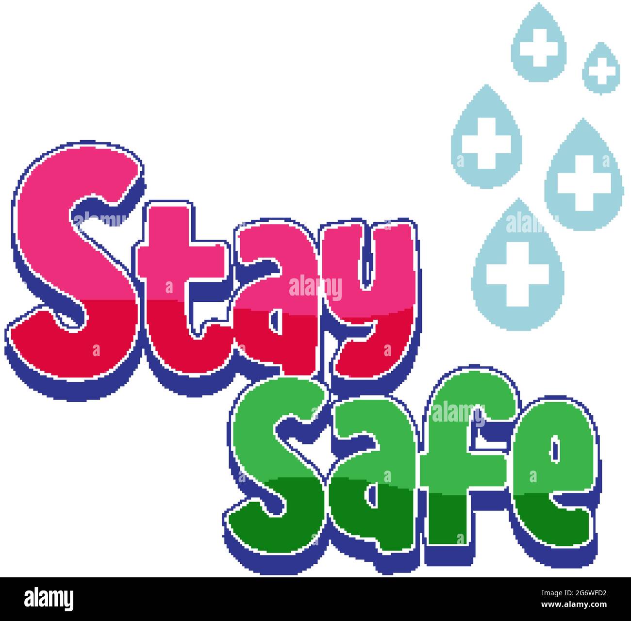 Stay Safe font design isolated on white background illustration Stock ...