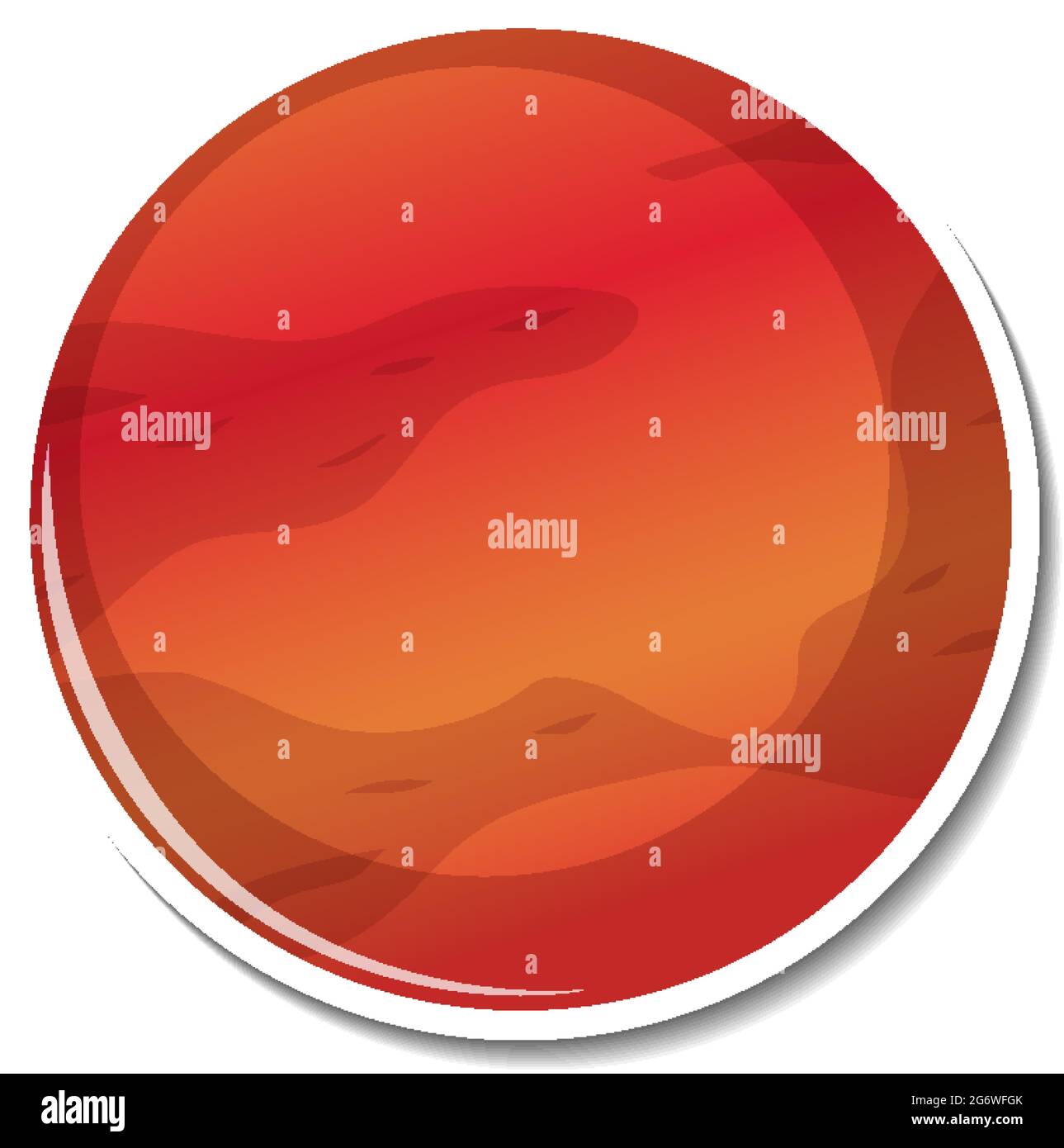 Sticker template with Mars planet isolated illustration Stock Vector ...
