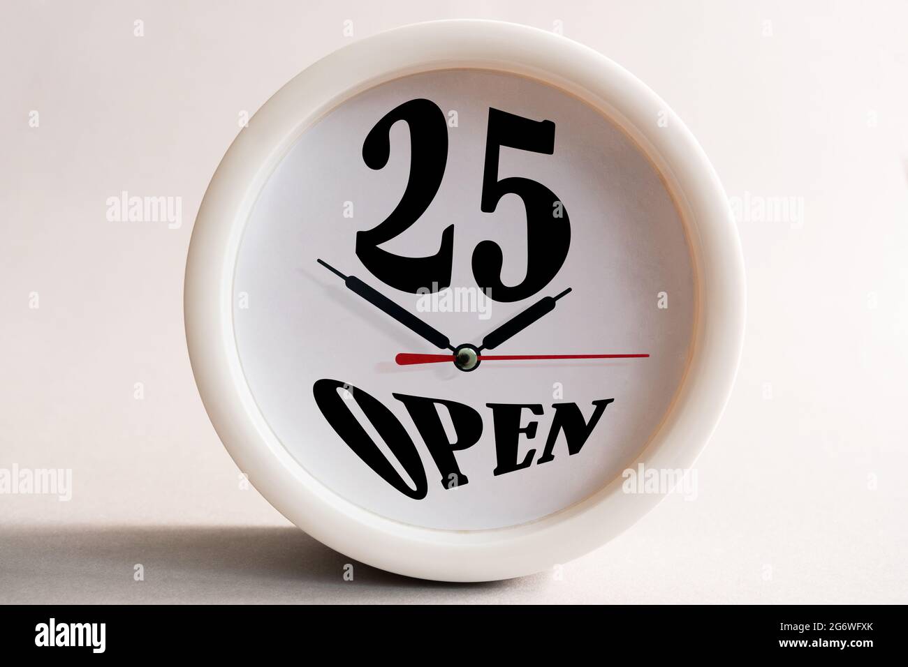 Shop sign design, open 25 hours a day Stock Photo - Alamy