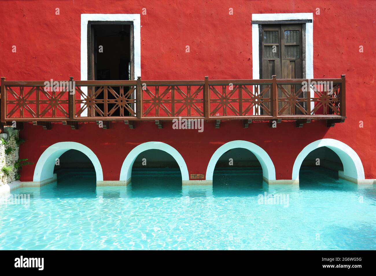 MEXICO. YUCATAN. MERIDA. THE SWIMMING POOL OF THE HACIENDA SANTA ROSA ...
