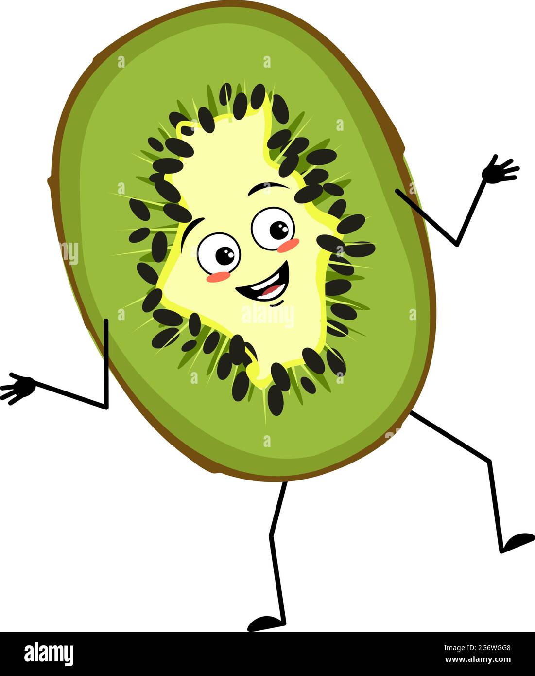 Cute kiwi character with joyful emotions Stock Vector Image & Art - Alamy