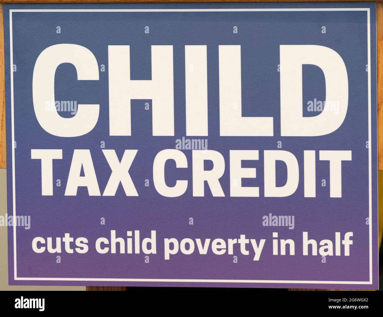 New York, NY - July 8, 2021: Poster seen during press conference on ...