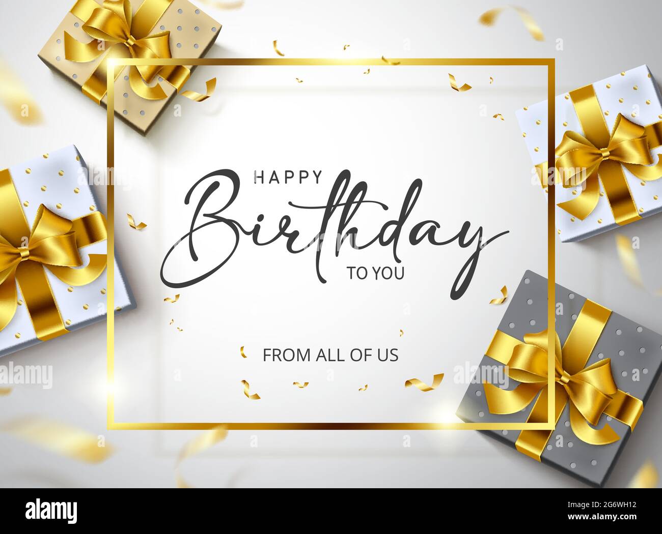 Happy birthday vector banner template. Happy birthday to you greeting ...