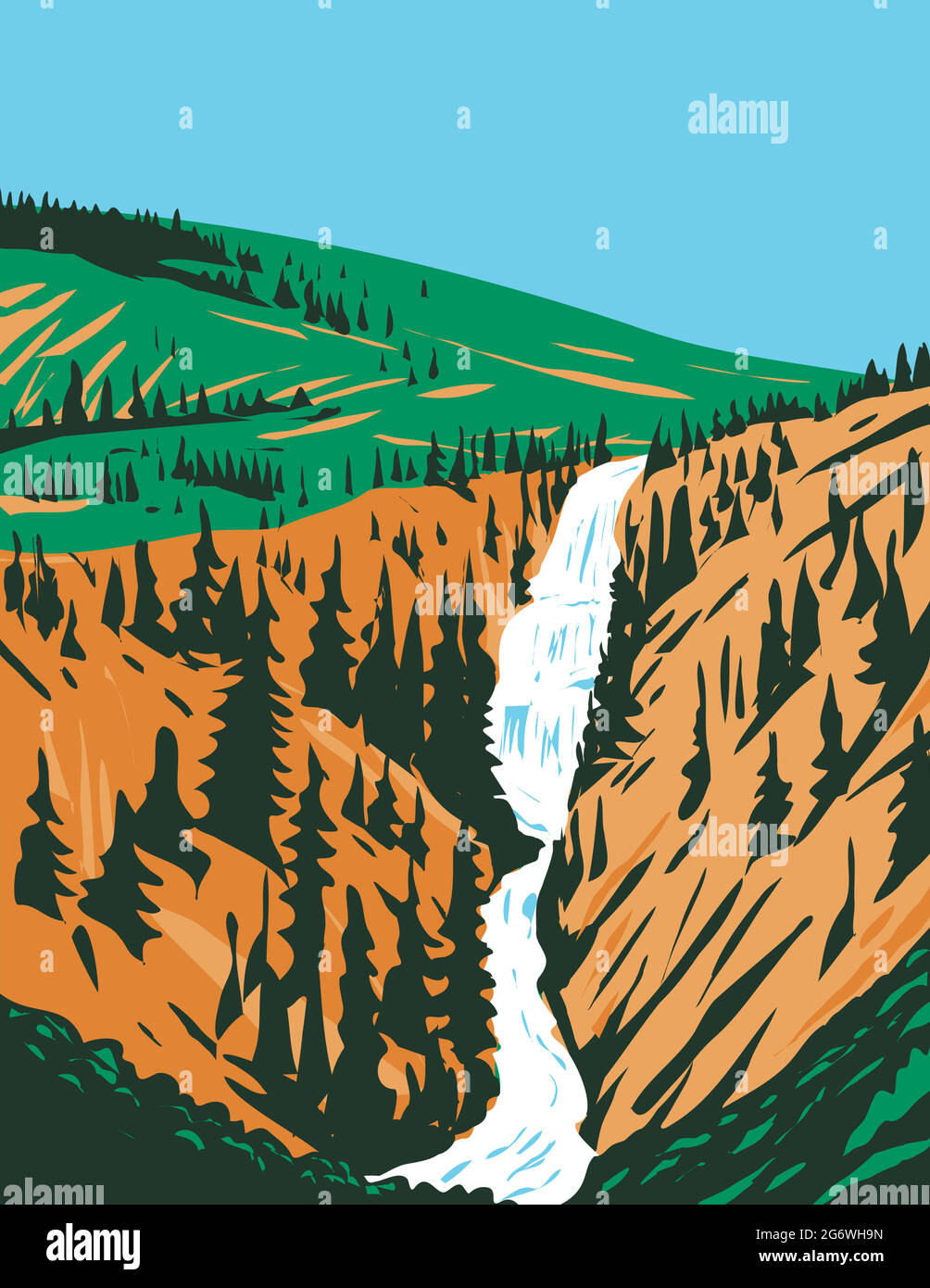 Falls creek waterfall Stock Vector Images - Alamy