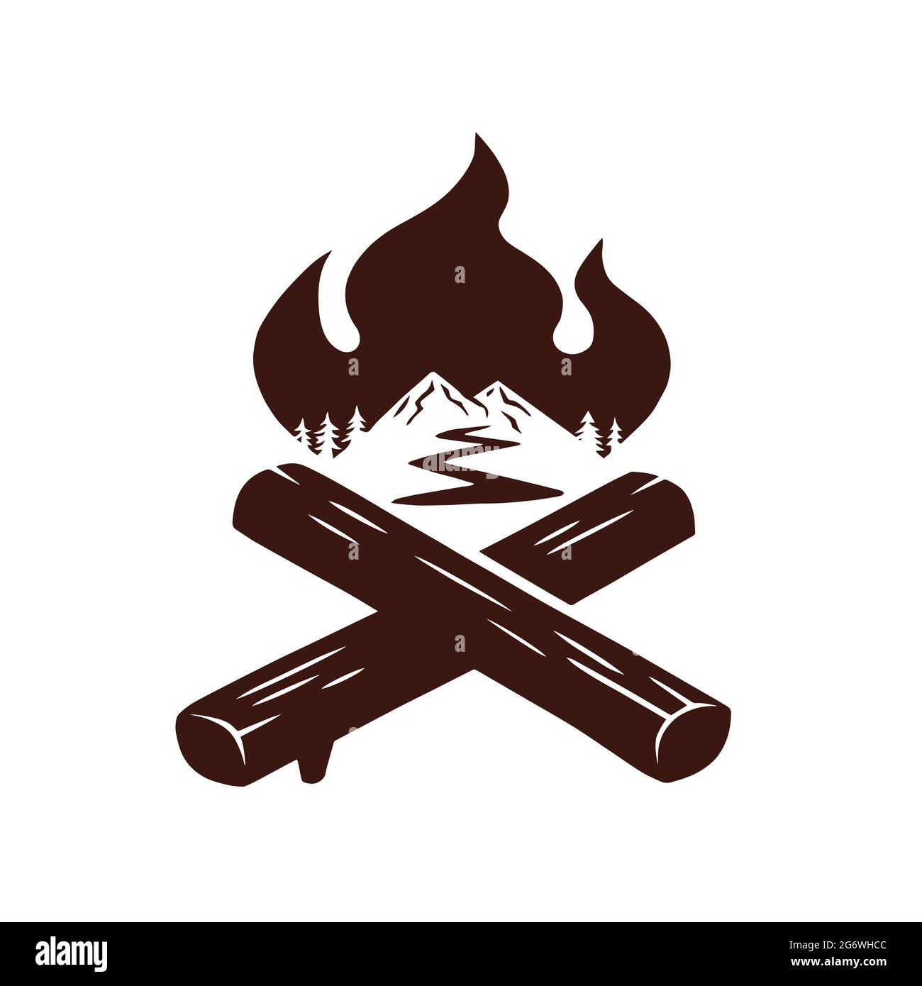 Campfire Logo for Sport Camping, Emblem, Hobby. Vector Illustration ...