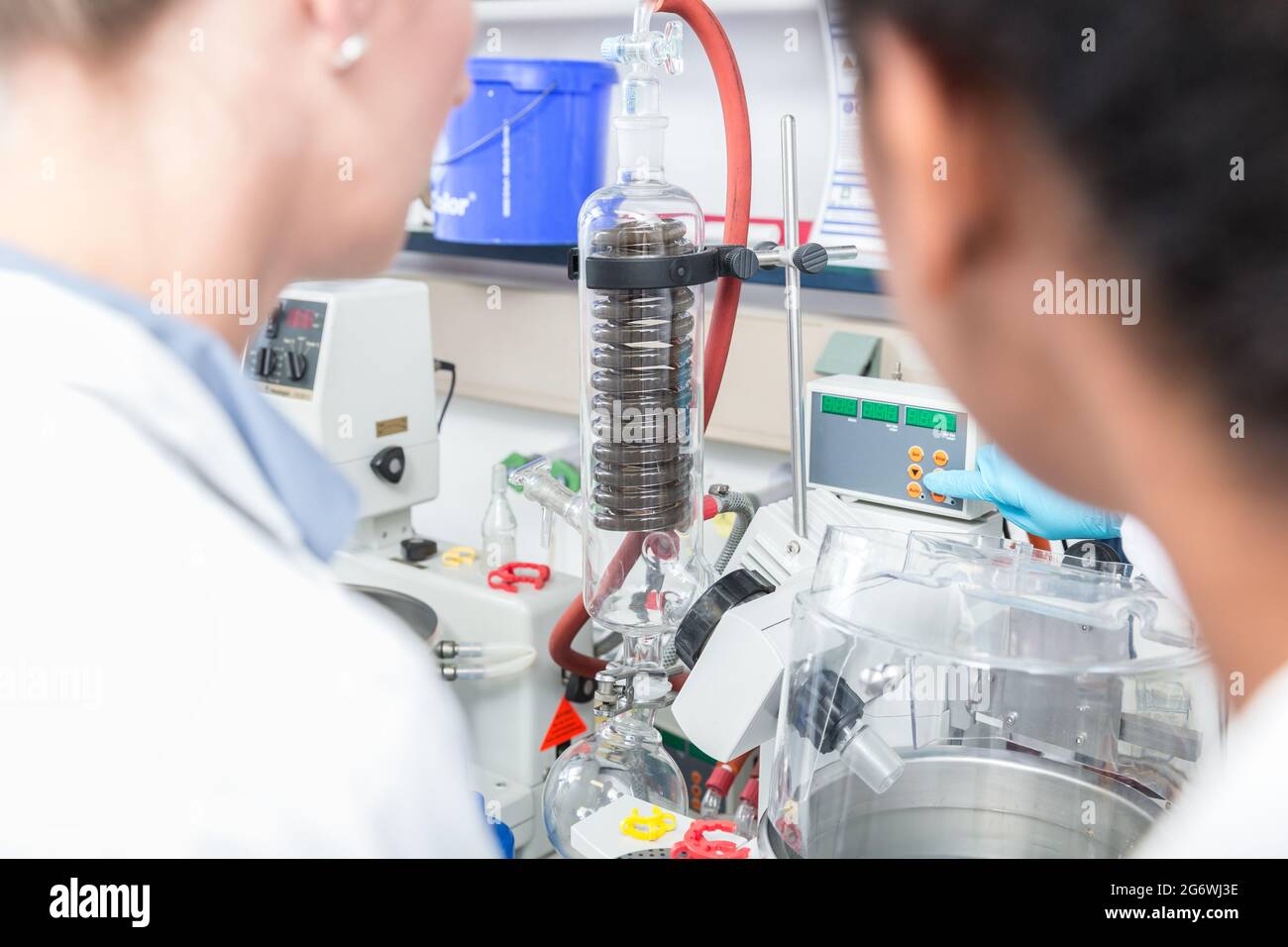 Scientists preparing experiment in research lab Stock Photo - Alamy