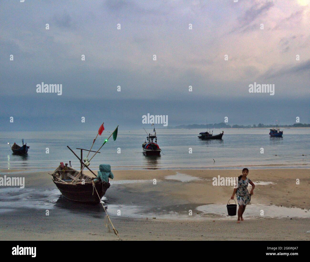 Colorful Fishing Boats in Dawei, Myanmar Stock Photo - Alamy