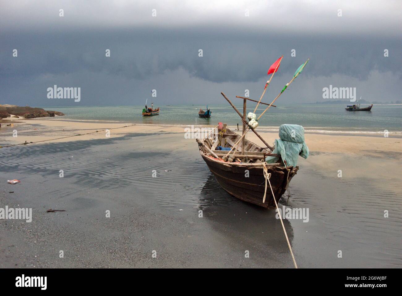 Colorful Fishing Boats in Dawei, Myanmar Stock Photo - Alamy