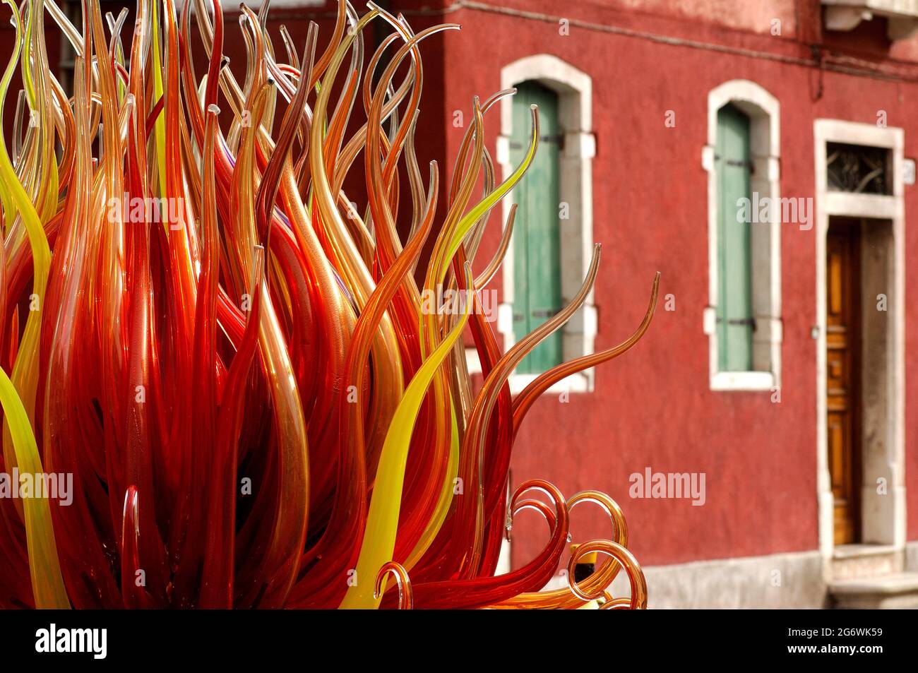 ITALY. VENETIA. VENICE. GLASS SCULPTURE IN A STREET OF MURANO ISLAND ...