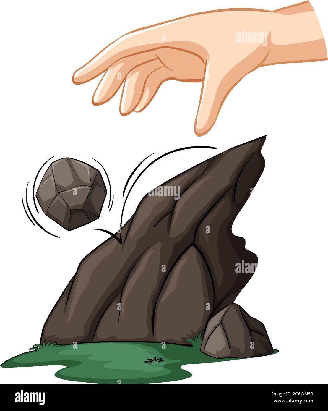 Hand dropping stone for gravity experiment illustration Stock Vector ...