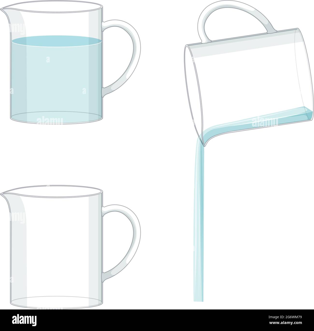 Beaker filled with water and blank beaker illustration Stock Vector ...